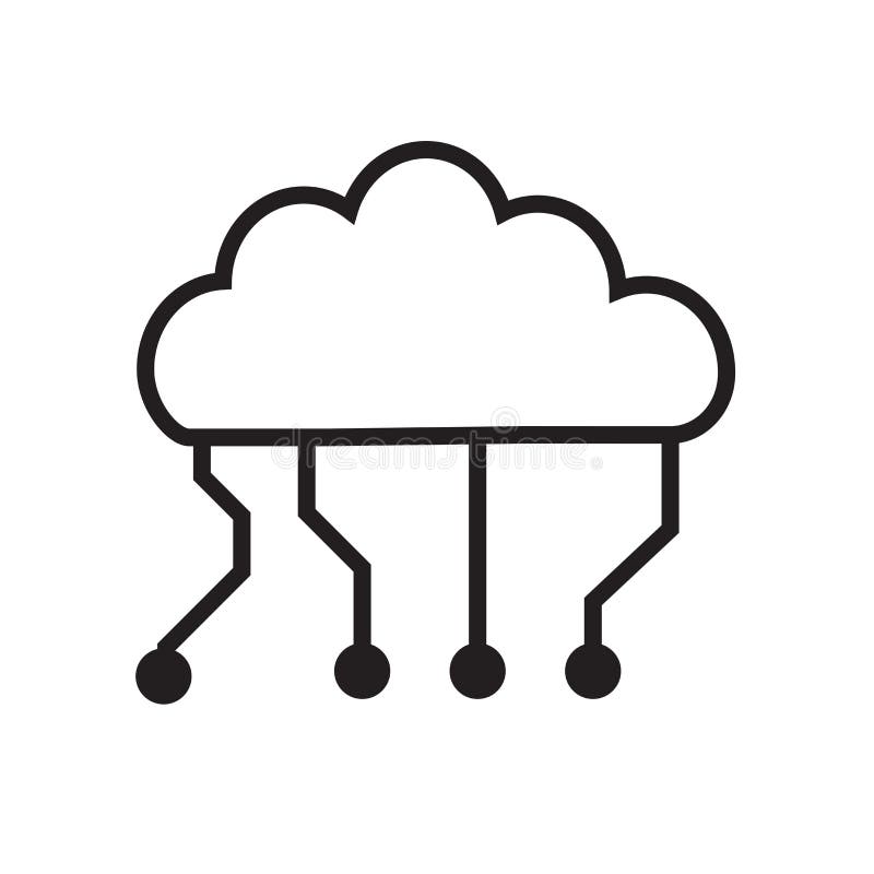 Digital Cloud Computing Icon Stock Vector - Illustration of connection ...