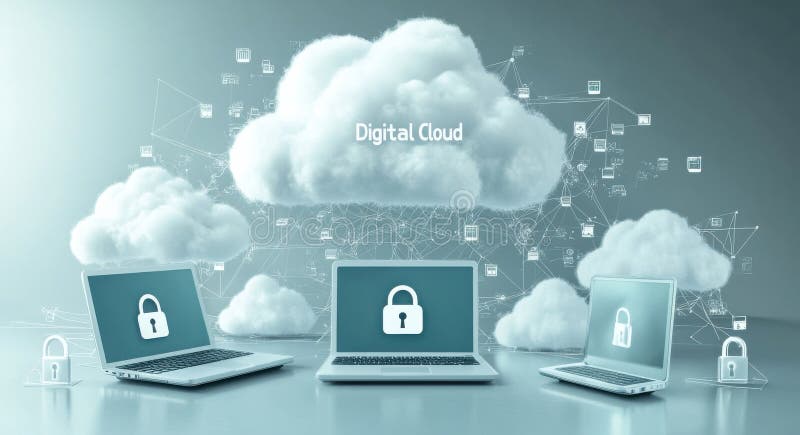 Cloud Computing Connections Icons Representing Data Security Stock Photos - Free & Royalty-Free ...