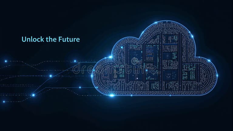 Digital Cloud Computing Network Technology Stock Illustration - Illustration of digital ...