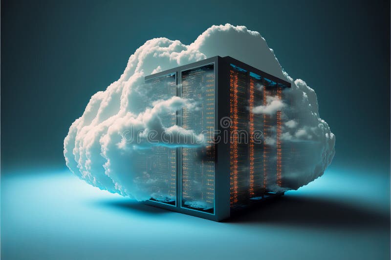 Digital Cloud Computing Technology Concept. Generative Ai Stock Image ...