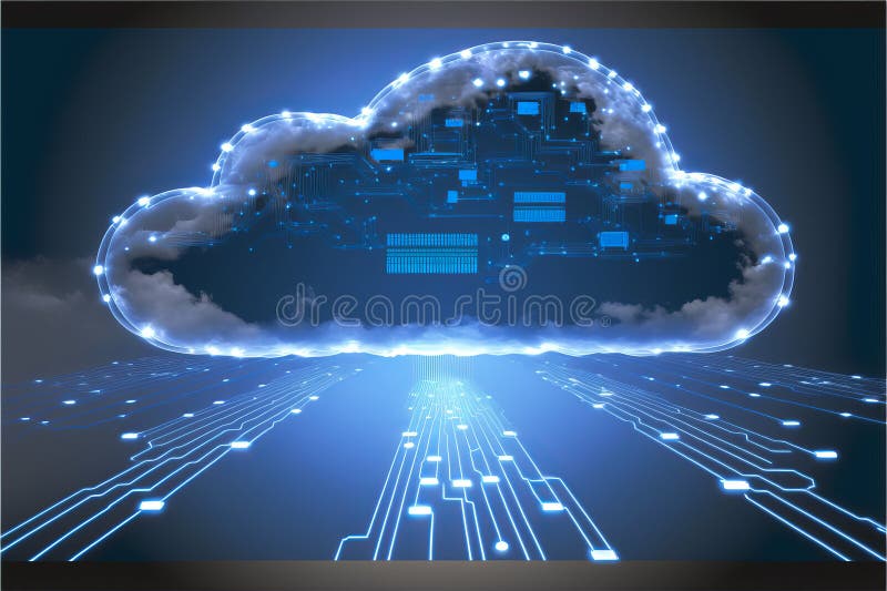 Digital Cloud Computing Technology Concept. Generative Ai Stock Photo ... Digital Cloud Computing Technology Concept. Generative Ai Stock Photo ...