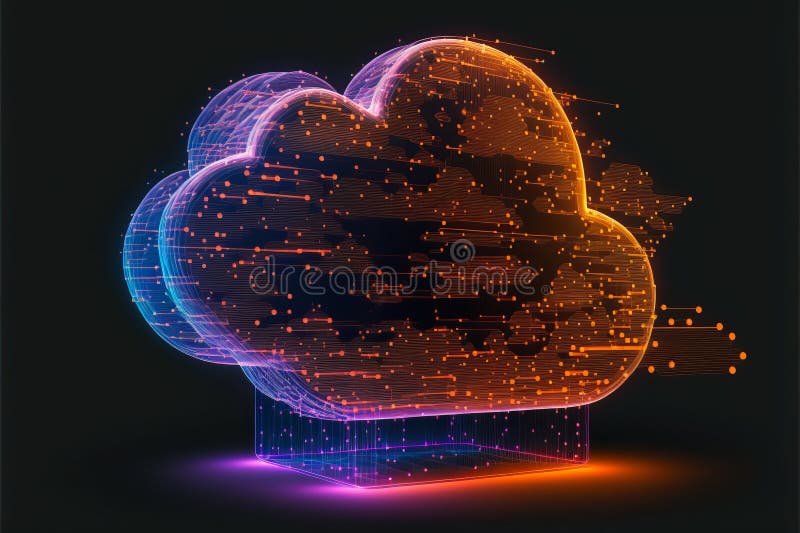 Digital Cloud Computing Technology Concept. Generative Ai Stock Image ... Digital Cloud Computing Technology Concept. Generative Ai Stock Image ...