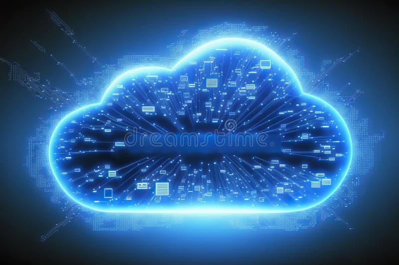 Digital Cloud Computing Technology Concept. Generative Ai Stock Image ... Digital Cloud Computing Technology Concept. Generative Ai Stock Image ...