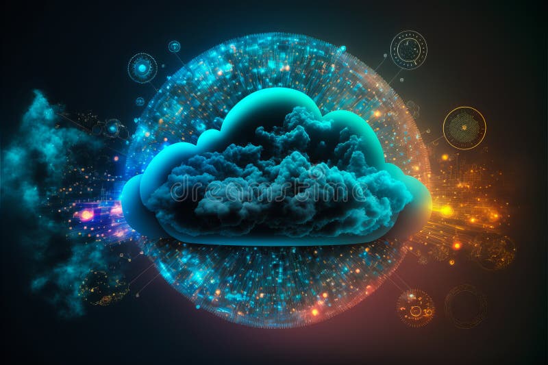 Digital Cloud Computing Technology Concept. Generative Ai Stock ... Digital Cloud Computing Technology Concept. Generative Ai Stock ...