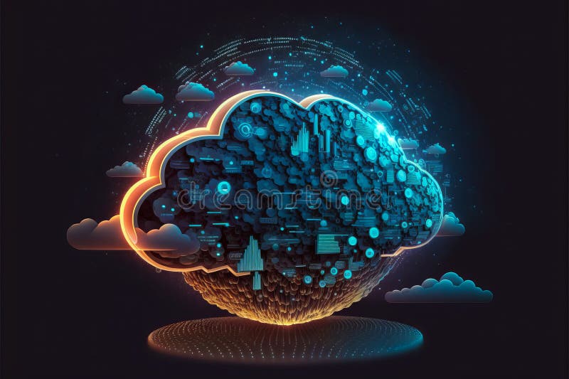 Digital Cloud Computing Technology Concept. Generative Ai Stock ... Digital Cloud Computing Technology Concept. Generative Ai Stock ...