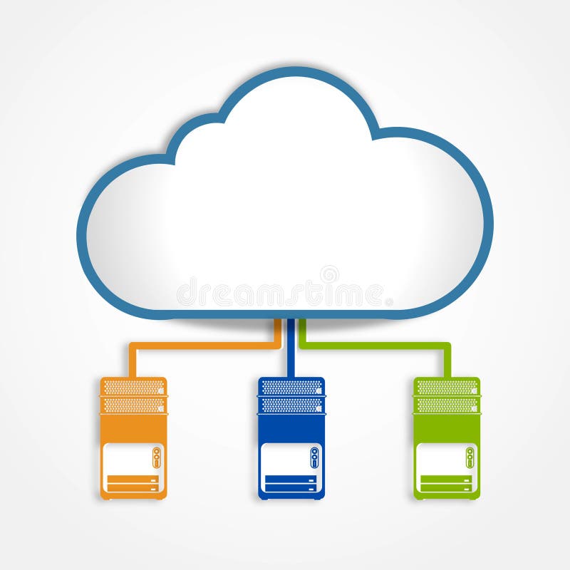 Digital Cloud Connect Server Stock Illustration - Illustration of ...