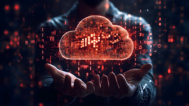 Digital Cloud in Hands Data Network and Connectivity Concept with ...