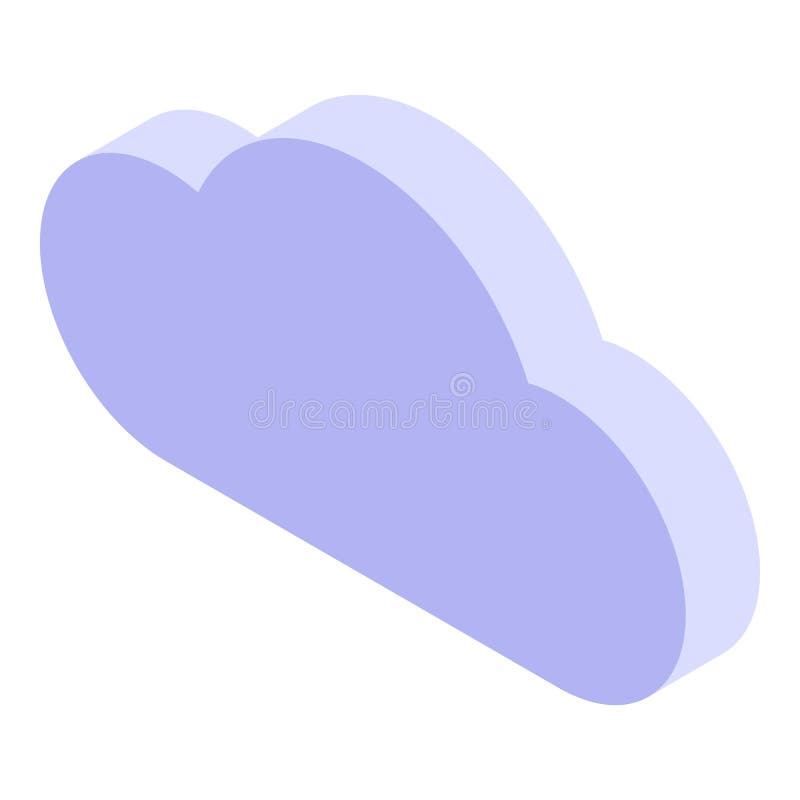 Digital Cloud Icon, Isometric Style Stock Vector - Illustration of ...