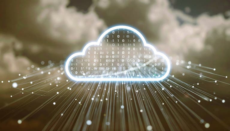 Digital Cloud Icon Representing Cloud Computing Data Storage Technology ...