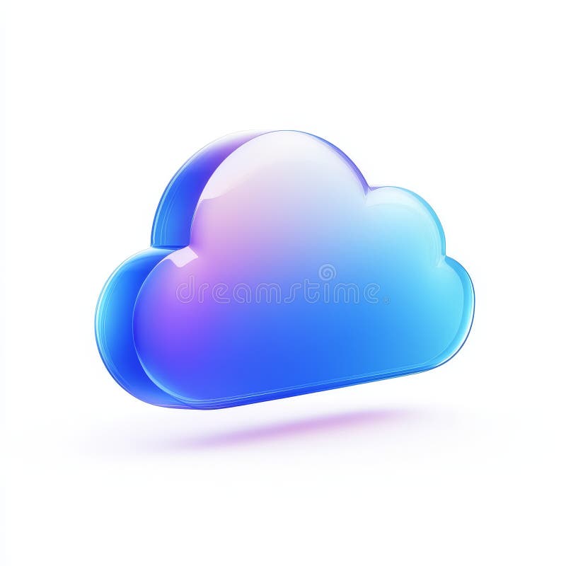 Digital Cloud Icon with a Smooth Gradient Design Stock Illustration ...