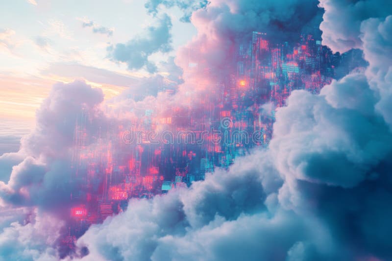 Digital Cloud of Information Concept Stock Illustration - Illustration ...