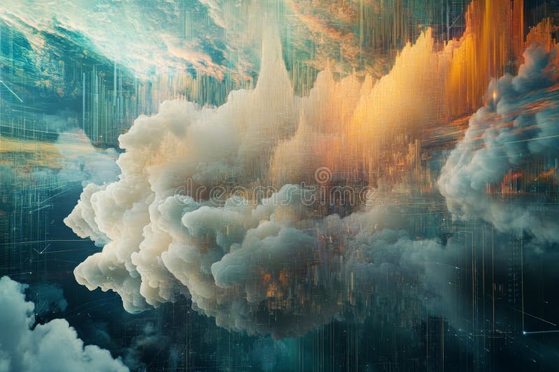 Digital Cloud of Information Concept Stock Illustration - Illustration ...