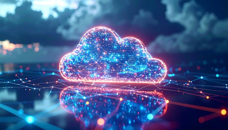 Digital Cloud Innovation Virtual Space Data Visualization Futuristic Environment Abstract ...