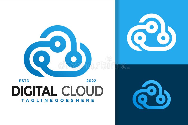 Digital Cloud Logo Design, Brand Identity Logos Vector, Modern Logo ...