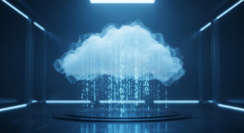 Futuristic Digital Cloud Data Storage Technology and Cloud Computing Concept Stock Illustration ...