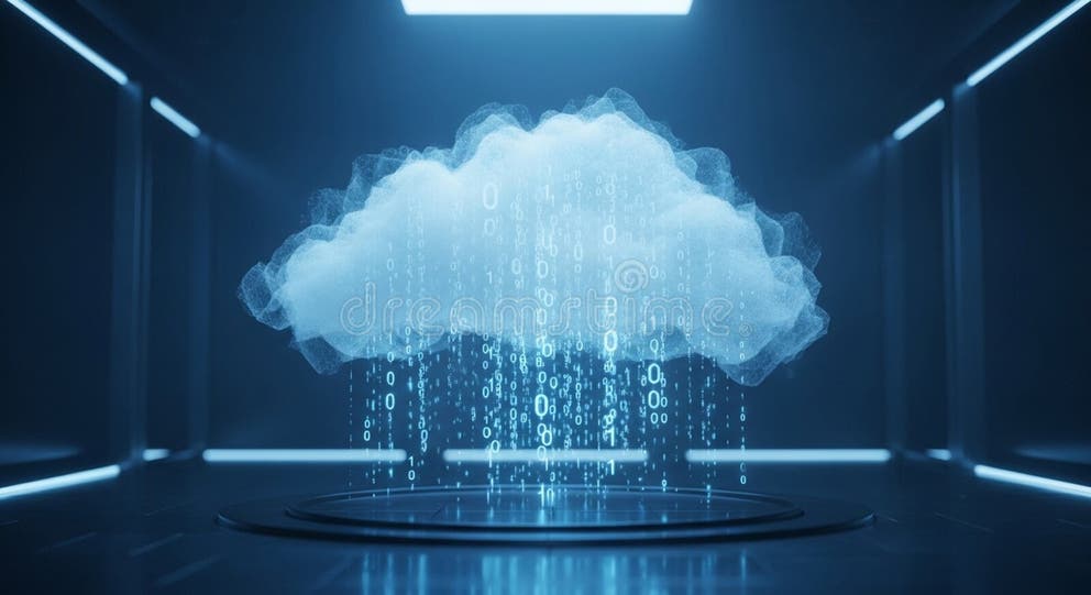 Futuristic Digital Cloud Data Storage Technology and Cloud Computing Concept Stock Illustration ...