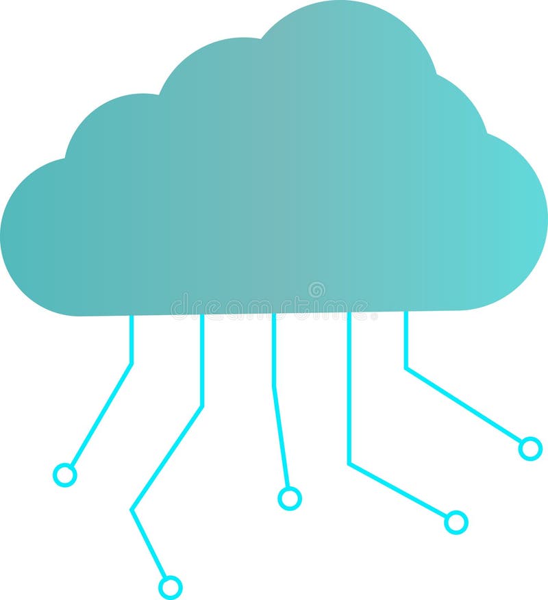 Digital Cloud Management Color, Digital Cloud with Path, Cloud Path ...