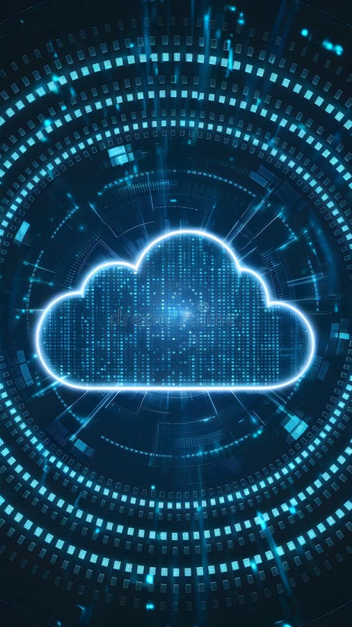 Digital Cloud within a Matrix, Circular Patterns Suggesting Cybernetic ...