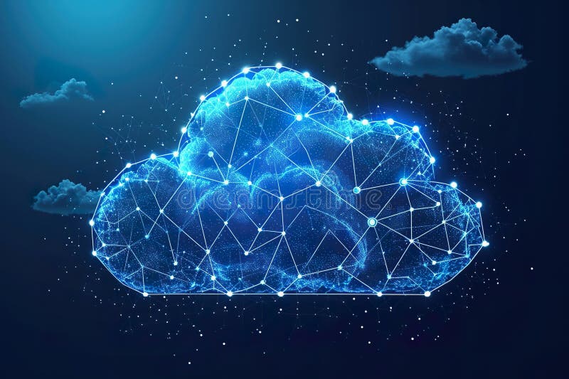 Digital Cloud Network Concept Illustration Stock Photo - Image of blue ...