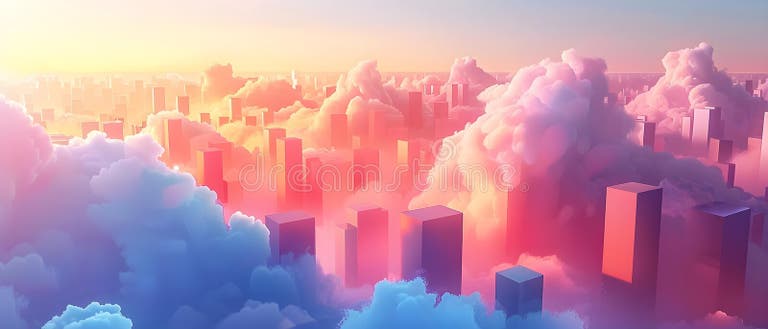 Digital Cloud Network Concept Illustration Representing Digitalization ...