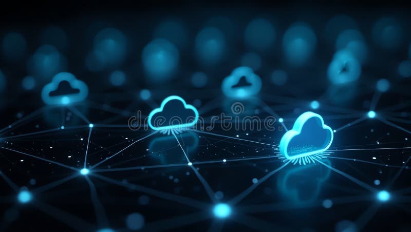 Digital Cloud Network Connection Stock Illustration - Illustration of storage, technology: 395905588
