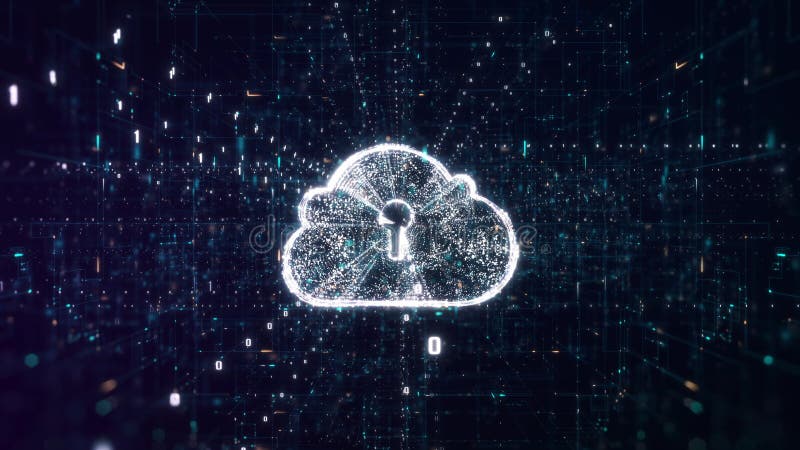 Digital Cloud Security stock video. Video of binary - 331375573