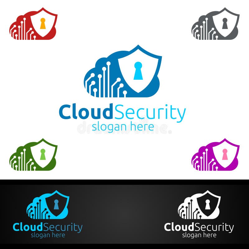 Digital Cloud Security Logo for Network, Internet , Hosting or Backup ...