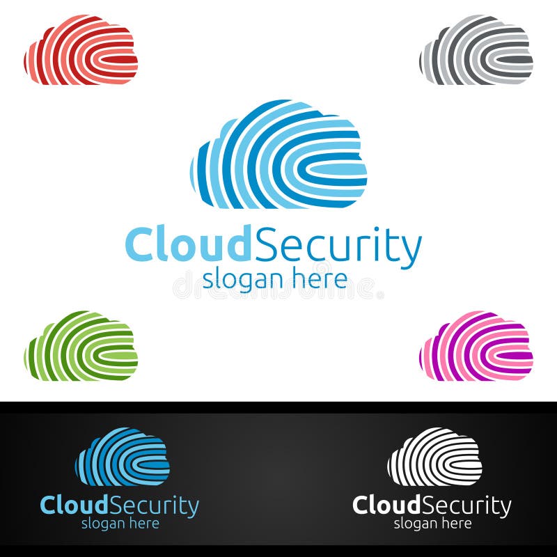 Digital Cloud Security Logo for Network, Internet , Hosting or Backup ...
