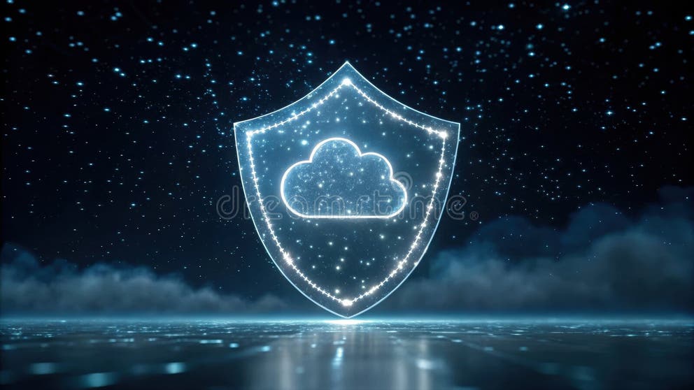 Digital Cloud Security Shield Representing Data Protection and Cybersecurity Concept with ...