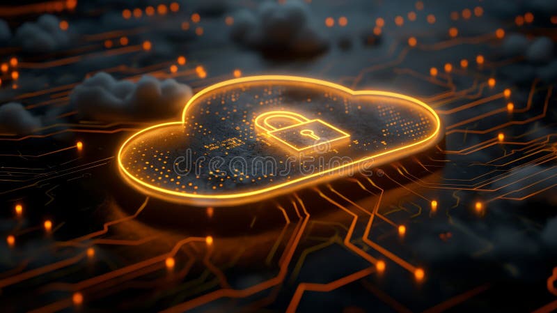 Digital Cloud Storage Concept Featuring Secure Data Protection ...