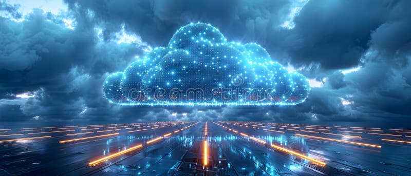 Digital Cloud Symphony: the Pulse of Data Security. Concept Data Encryption, Cloud Computing ...