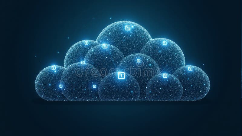 Abstract Network Visualization Interconnected Blue Spheres Connections Digital Space Stock ...