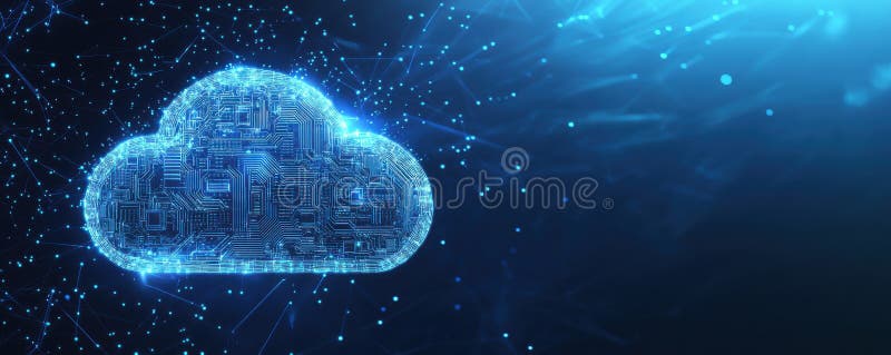 Futuristic Cloud Computing Graphic Represents Digital Data Virtual Technology Stock Photos ...