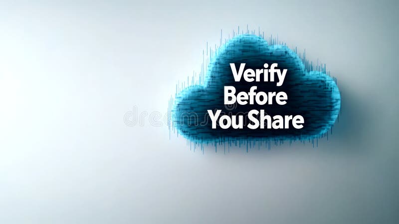 Digital Cloud with Verify before You Share Message, Warning about ...