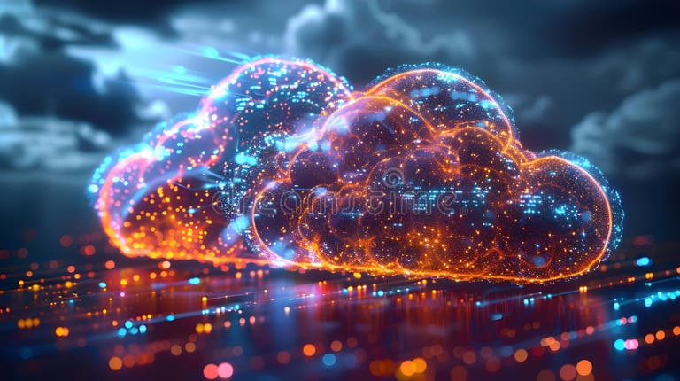 Digital Cloudscape: Data Harmony in Cyberspace. Concept Cloud Computing, Data Management ...