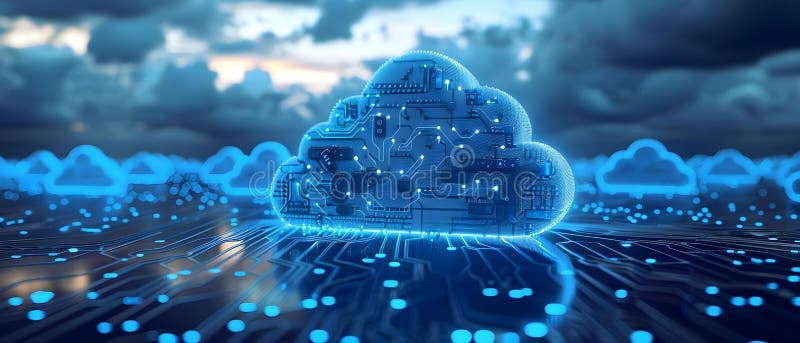 Digital Cloudscape: the Symphony of Data Storage. Concept Cloud Computing, Data Management ...