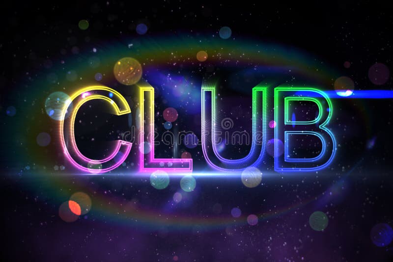 Digital club text stock illustration. Illustration of light - 39235460