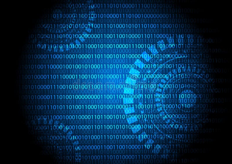 Digital Code and Abstract Circle Technology Background Stock Vector ...