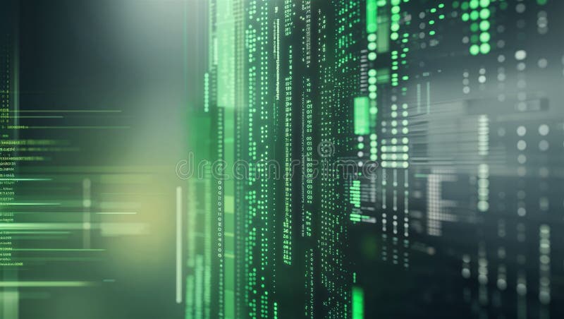 Digital Code Blur in Green and Gray Forming Tech-inspired Background ...