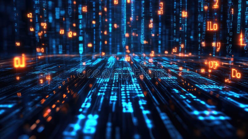 Digital Code Data, Circuit Board and Cybersecurity. Ai Cyberspace, Programming and Information ...