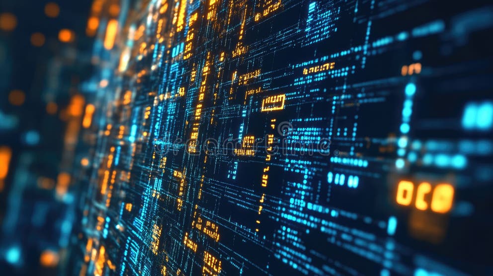 Digital Code Data, Circuit Board and Cybersecurity. Ai Cyberspace ...