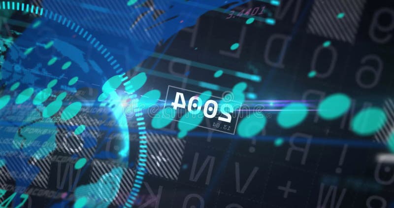 Digital Code And Data Processing Animation Over Abstract Technological