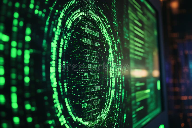 Digital Code Interface Ai Generator Stock Illustration - Illustration ...