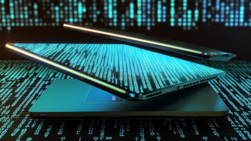 Digital Code on Laptop Screens Stock Photo - Image of futuristic, screen: 339076612
