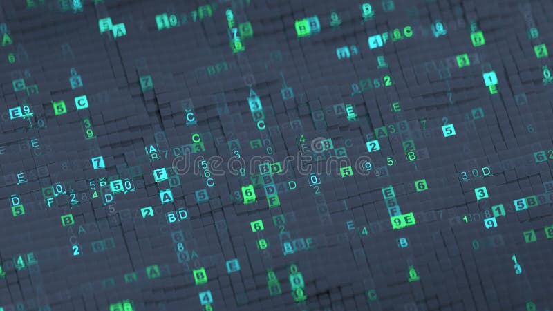 Digital Code Machine Language Visualization 3D Render Stock ...