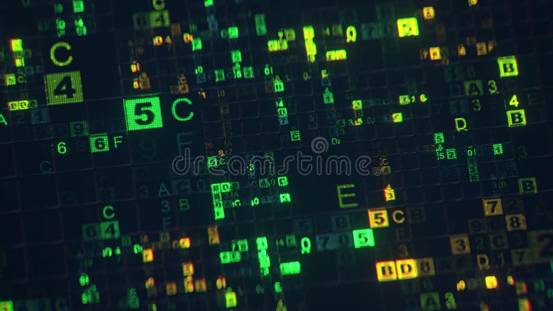 Digital Code Machine Language Visualization 3D Render Stock ...
