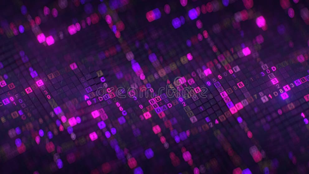 Digital Code Machine Language Visualization 3D Render Stock ...