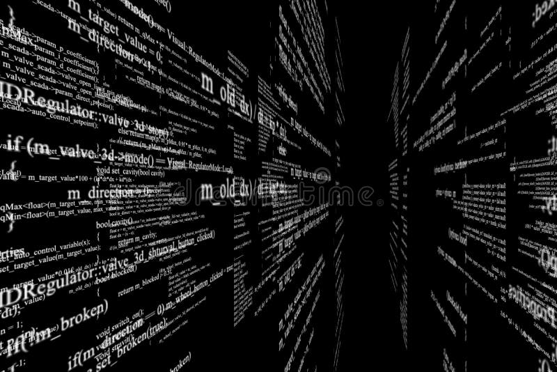 Digital Code Matrix Background. 3D Illustration Stock Illustration ...