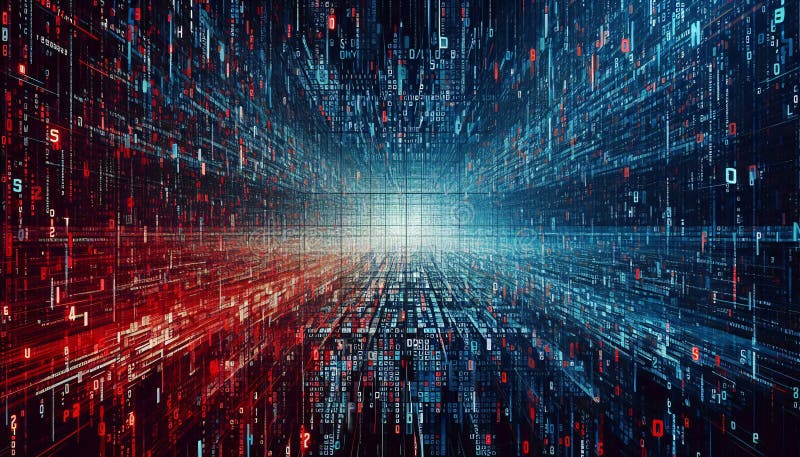 Digital Code Number Abstract Background, Represent Coding Technology and Programming ...