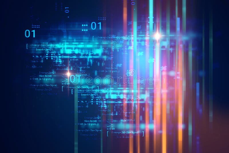 Digital Code Number Abstract Technology Background Stock Illustration - Illustration of program ...